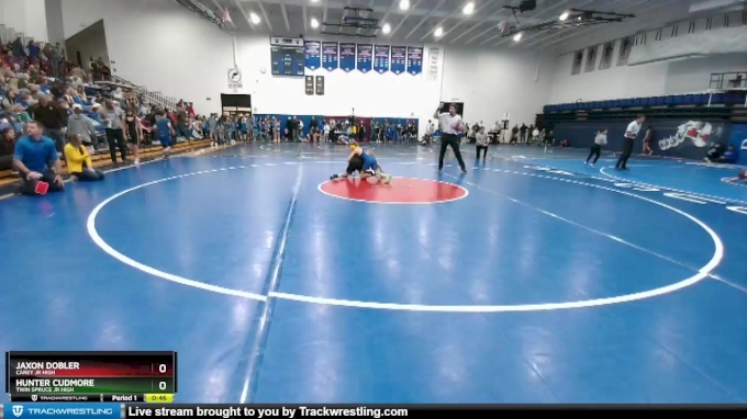 110 lbs Champ. Round 1 - Jaxon Dobler, Carey Jr High vs Hunter Cudmore ...