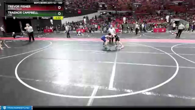 100 lbs Cons. Semi - Trevor Fisher, Oconto Falls vs Traenor Campbell, LAW