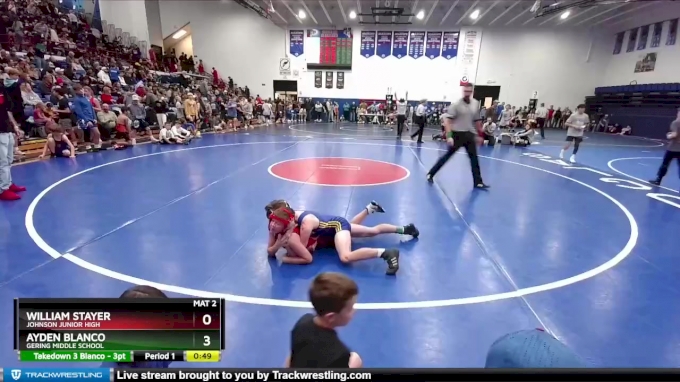 85 lbs Champ. Round 1 - William Stayer, Johnson Junior High vs Ayden ...