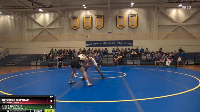174 lbs Trey Bennett, Northeast Oklahoma vs Deontre Buttram, Carl ...