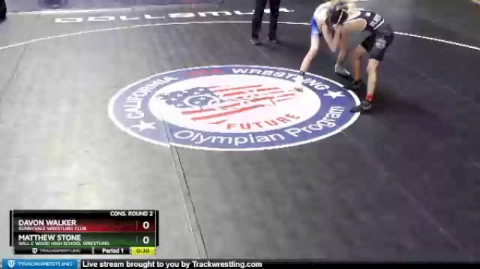 126 lbs Cons. Round 2 - Matthew Stone, Will C Wood High School ...