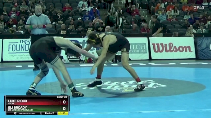 126 lbs Champ. Round 1 - Luke Rioux, Avon vs Eli Broady, Mt. Vernon ...