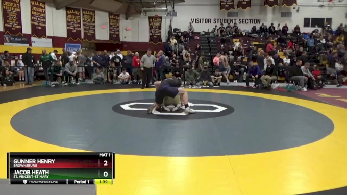 190 lbs Champ. Round 2 - Jacob Heath, St. Vincent-St Mary vs Gunner ...
