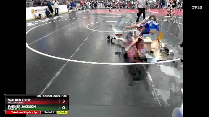 108 lbs Cons. Round 3 - Parker Jackson, Tioga Sr HS vs Walker Hyde ...