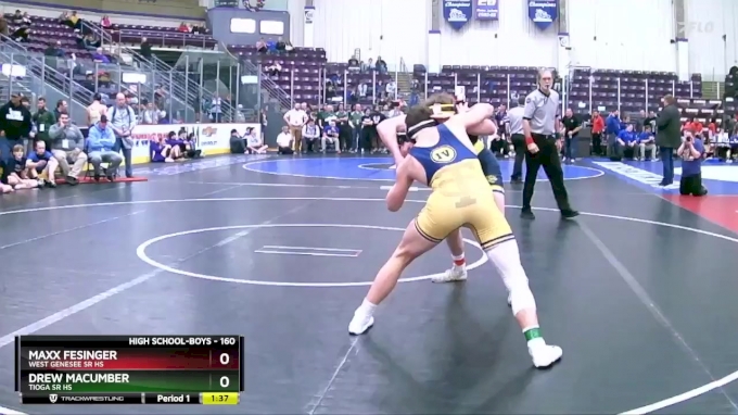160 lbs Semifinal - Drew Macumber, Tioga Sr HS vs Maxx Fesinger, West ...