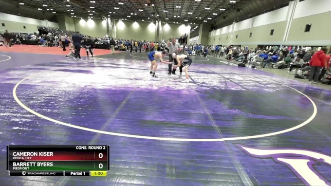 132 lbs Cons. Round 2 - Cameron Kiser, Ponca City vs Barrett Byers ...