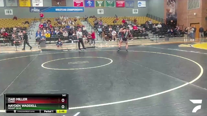 141 lbs Champ. Round 1 - Zaid Miller, Coker vs Hayden Waddell, Mount Olive