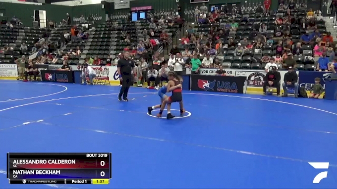63 lbs Champ. Round 2 - Nathan Beckham, CA vs Alessandro Calderon, SC