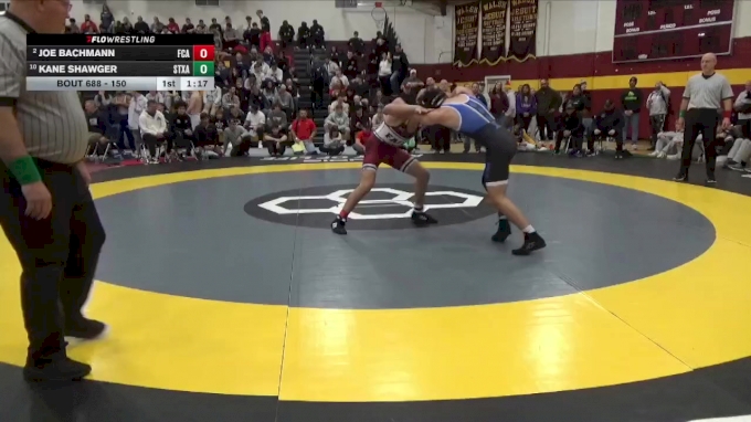 150 lbs Quarterfinal - Kane Shawger, St Xavier vs Joe Bachmann, Faith ...