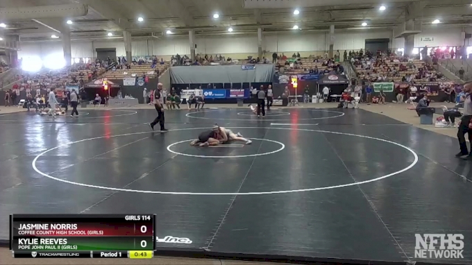 Girls 114 lbs Cons. Round 2 - Jasmine Norris, Coffee County High School ...