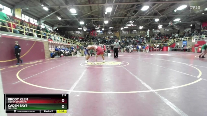 215 lbs Champ. Round 1 - Brody Klem, Gibson Southern vs Caden Bays ...