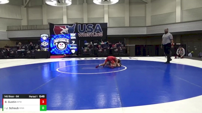 14U Boys - 84 lbs Champ. Round 2 - Brody Gustin, Michigan Premier WC vs ...