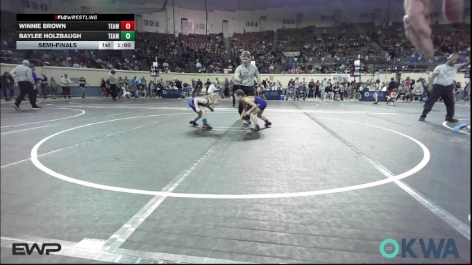 60 lbs Semifinal - Winnie Brown, Team Tulsa Wrestling Club vs Baylee ...