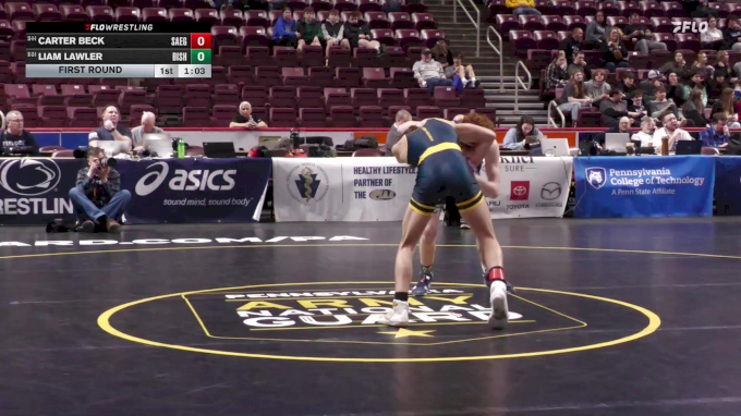 121 lbs First Round - Carter Beck, Saegertown vs Liam Lawler, Bishop ...