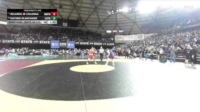 Boys 4A 215 lbs Champ. Round 1 - Ricardo Jr Colunga, Eastmont vs Kayden ...