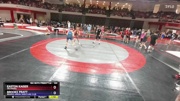 120 lbs Cons. Round 1 - Easton Kaiser, Oklahoma vs Brooks Pratt, Broken ...