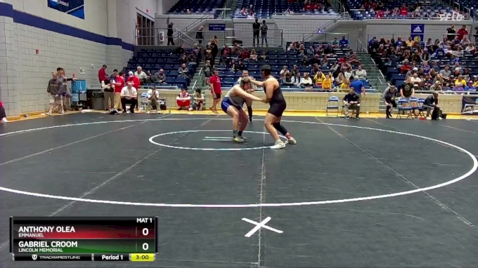 285 lbs Cons. Round 2 - Gabriel Croom, Lincoln Memorial vs Anthony Olea ...