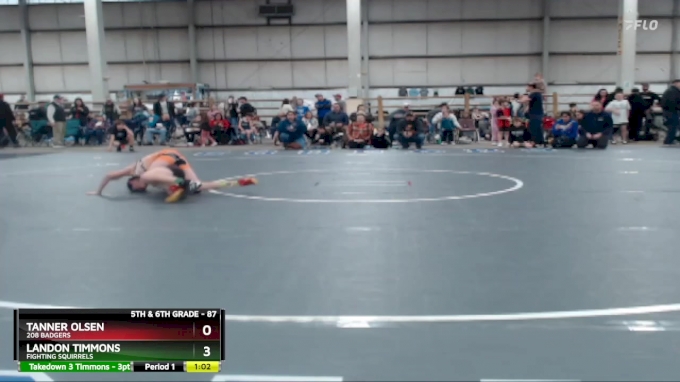 87 lbs Champ. Round 1 - Landon Timmons, Fighting Squirrels vs Tanner ...