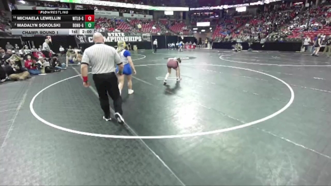 Girls 152 lbs Champ. Round 1 - Michaela Lewellin, Waterloo-Girls vs ...