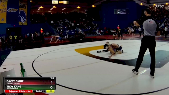 120 lbs Champ. Round 1 - Davey Dight, Thomas Edison vs Troy Kang, JW ...
