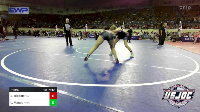 110 lbs Round Of 16 - Branson Rigdon, Piedmont vs Laynie Magee, Amped ...