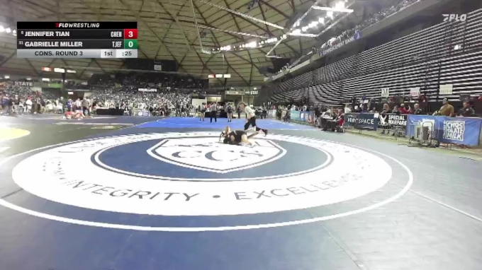 Girls 3A 110 lbs Cons. Round 3 - Jennifer Tian, Cheney (Girls) vs ...