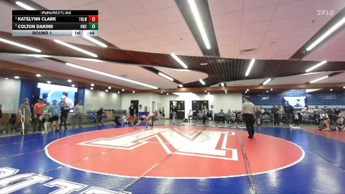 90 lbs Round 1 - Colton Dakins, Hawk Wrestling Club vs Katelynn Clark ...