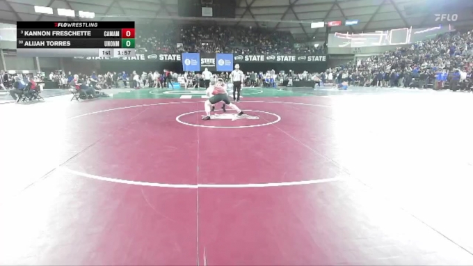 Boys 4A 190 lbs Champ. Round 1 - Kannon Freschette, Camas vs Alijah ...