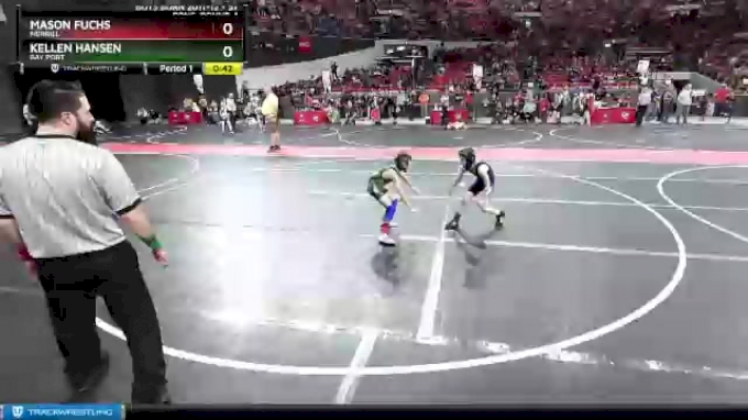 57 lbs Cons. Round 4 - Kellen Hansen, Bay Port vs Mason Fuchs, Merrill