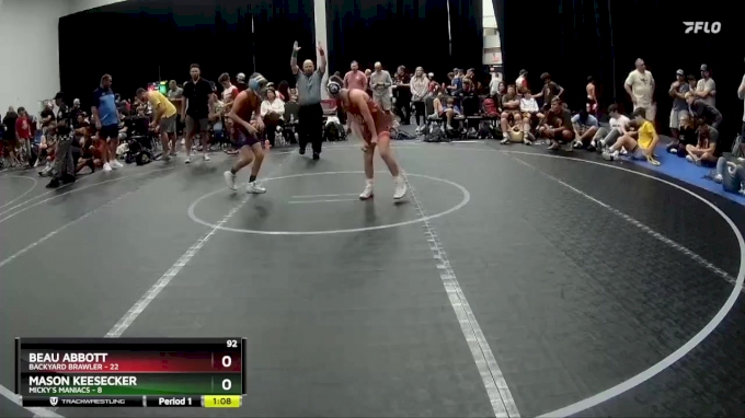 92 lbs Placement (4 Team) - Beau Abbott, Backyard Brawler vs Mason ...