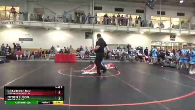 125 lbs Placement Matches (8 Team) - Braxton Carr, Pennsylvania Red vs ...