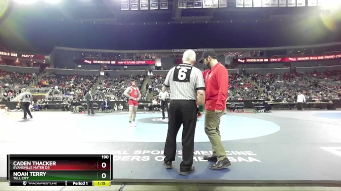 190 lbs Quarterfinal - Noah Terry, Tell City vs Caden Thacker ...