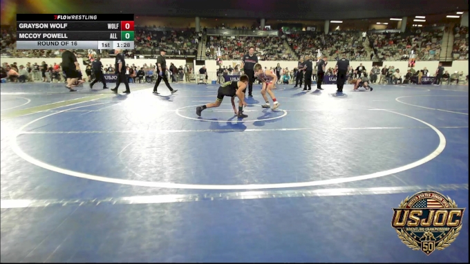 80 lbs Round Of 16 - Grayson Wolf, Wolfpak Wrestling vs McCoy Powell ...