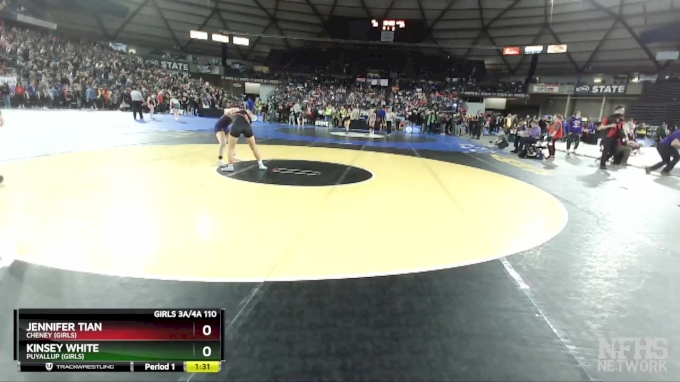 Girls 3A/4A 110 Champ. Round 1 - Kinsey White, Puyallup (Girls) vs ...