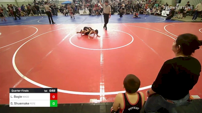 61 lbs Quarterfinal - Leighton Bogle, Wagoner Takedown Club vs Gabriel ...