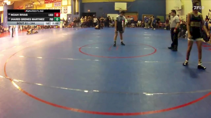 144 lbs Champ. Round 1 - Jhared Brenes Martinez, Pioneer vs Noah Rivas ...