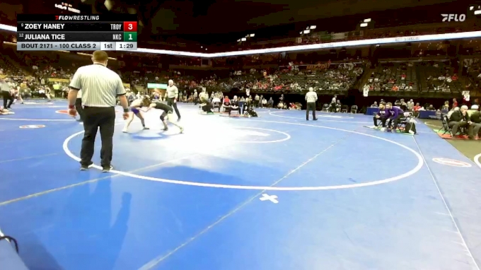 100 Class 2 lbs Quarterfinal - Zoey Haney, Troy Buchanan vs Juliana ...