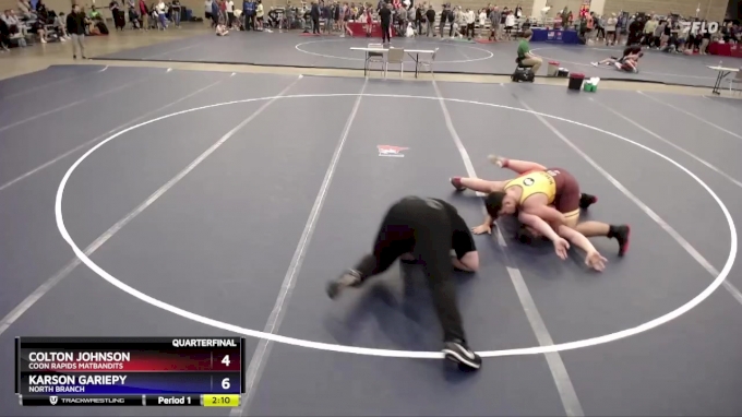 285 lbs Quarterfinal - Colton Johnson, Coon Rapids Matbandits vs Karson ...