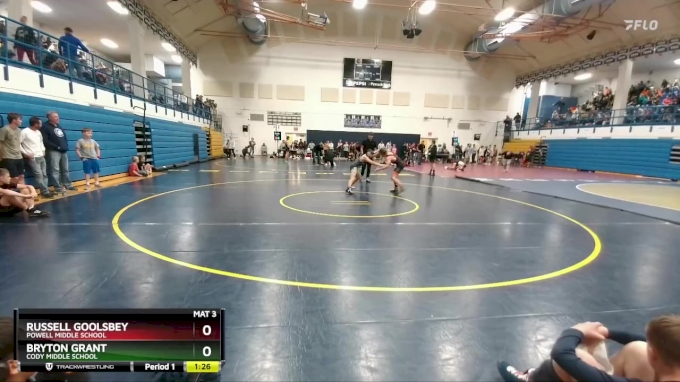 120 lbs Semifinal - Bryton Grant, Cody Middle School vs Russell ...