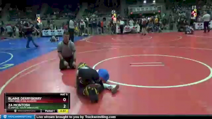 80 lbs Quarterfinal - Blaine Derryberry, Lions Wrestling Academy vs Za ...