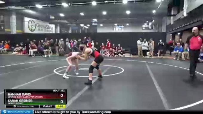 105 lbs Champ. Round 2 - Sarah Greiner, Independence vs Hannah Davis ...