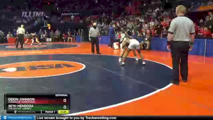 3A 106 lbs Semifinal - Deion Johnson, Flossmoor (Homewood) vs Seth ...