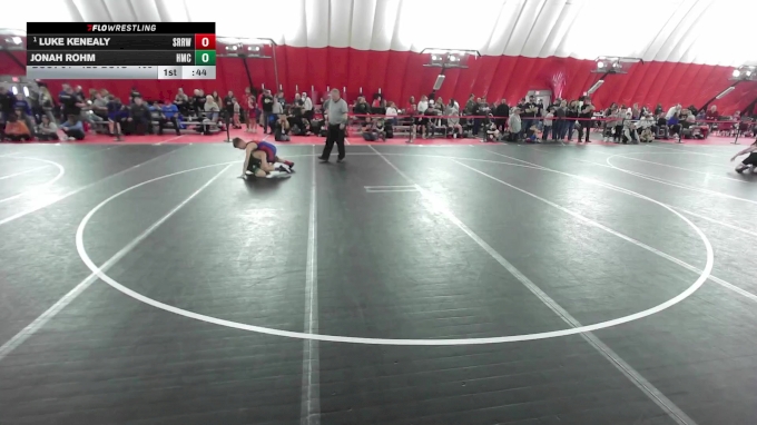 12U Boys - 108 lbs Champ. Round 2 - Luke Kenealy, Slinger Red Rhinos Wrestling Club vs Jonah ...