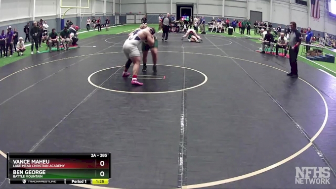 285 lbs 1st Place Match - Vance Maheu, Lake Mead Christian Academy vs ...