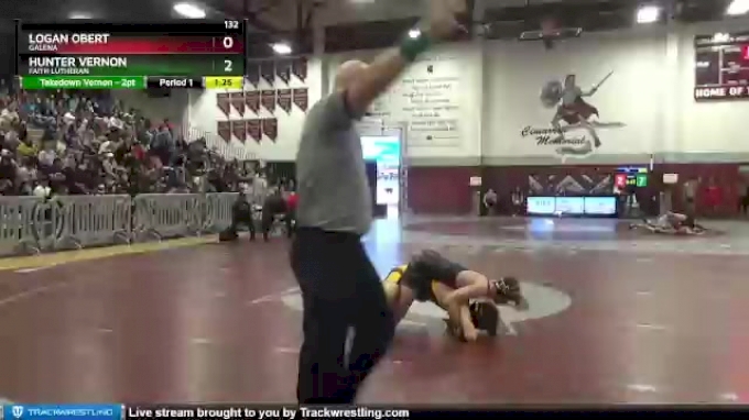 132 lbs Champ. Round 1 - Hunter Vernon, Faith Lutheran vs Logan Obert ...