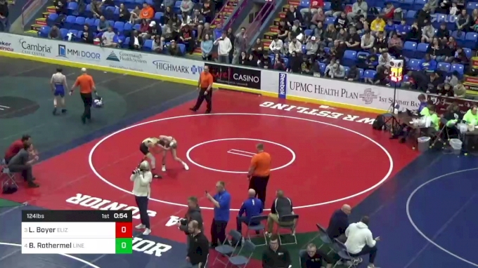 124 lbs Final - Luke Boyer, Elizabeth Forward vs Brock Rothermel, Line ...