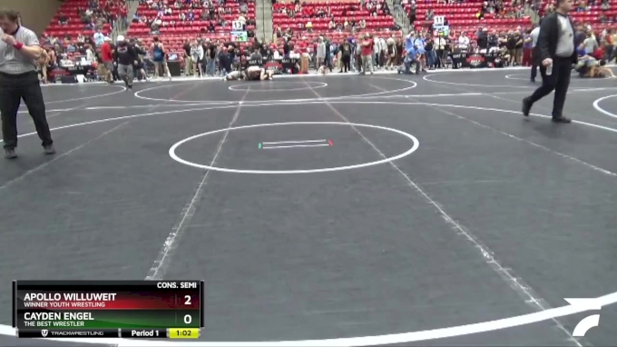 95 lbs Cons. Semi - Cayden Engel, The Best Wrestler vs Apollo Willuweit ...