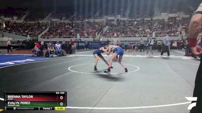 D2-100 lbs Cons. Round 3 - Brenna Taylor, Pima vs Evalyn Perez, Snowflake