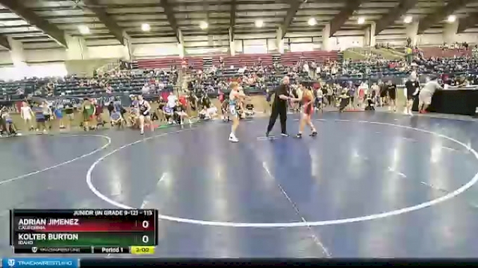 113 lbs Quarterfinal - Adrian Jimenez, California vs Kolter Burton, Idaho