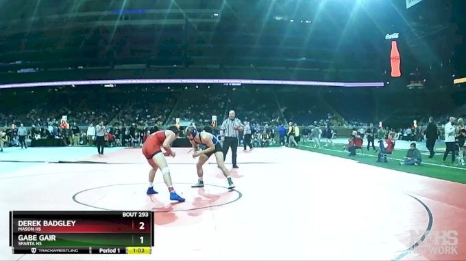 D2-175 lbs Semifinal - Derek Badgley, Mason HS vs Gabe Gair, Sparta HS